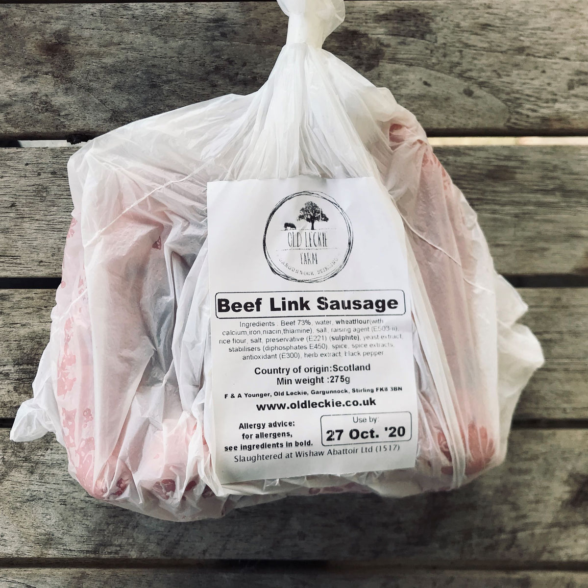 Leckie Beef Link Sausage - Weekly | Old Leckie Farm